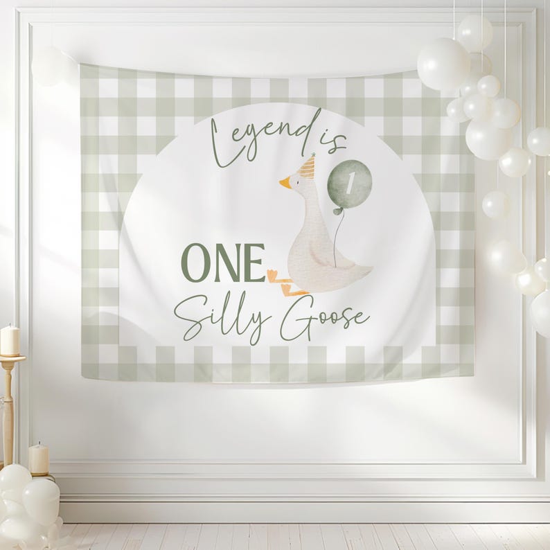 One Silly Goose Birthday Decor, One Silly Goose Welcome Sign, Silly ...