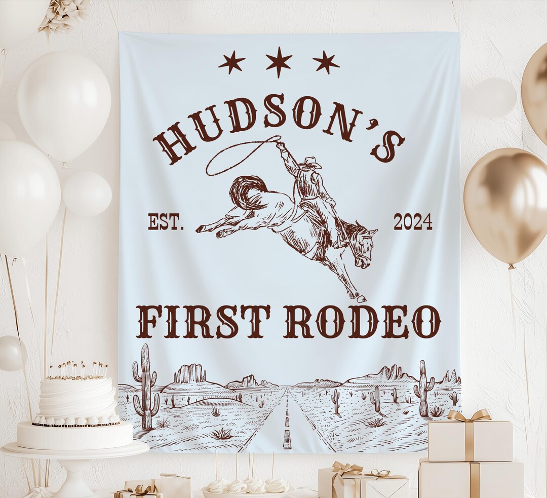 My First Rodeo Birthday Backdrop, 1st Rodeo Birthday Decor, 1st Rodeo ...