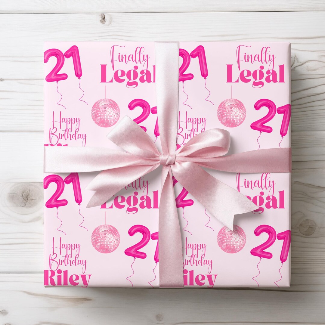 21st Birthday Decorations, Personalized 21st Birthday Wrapping Paper ...