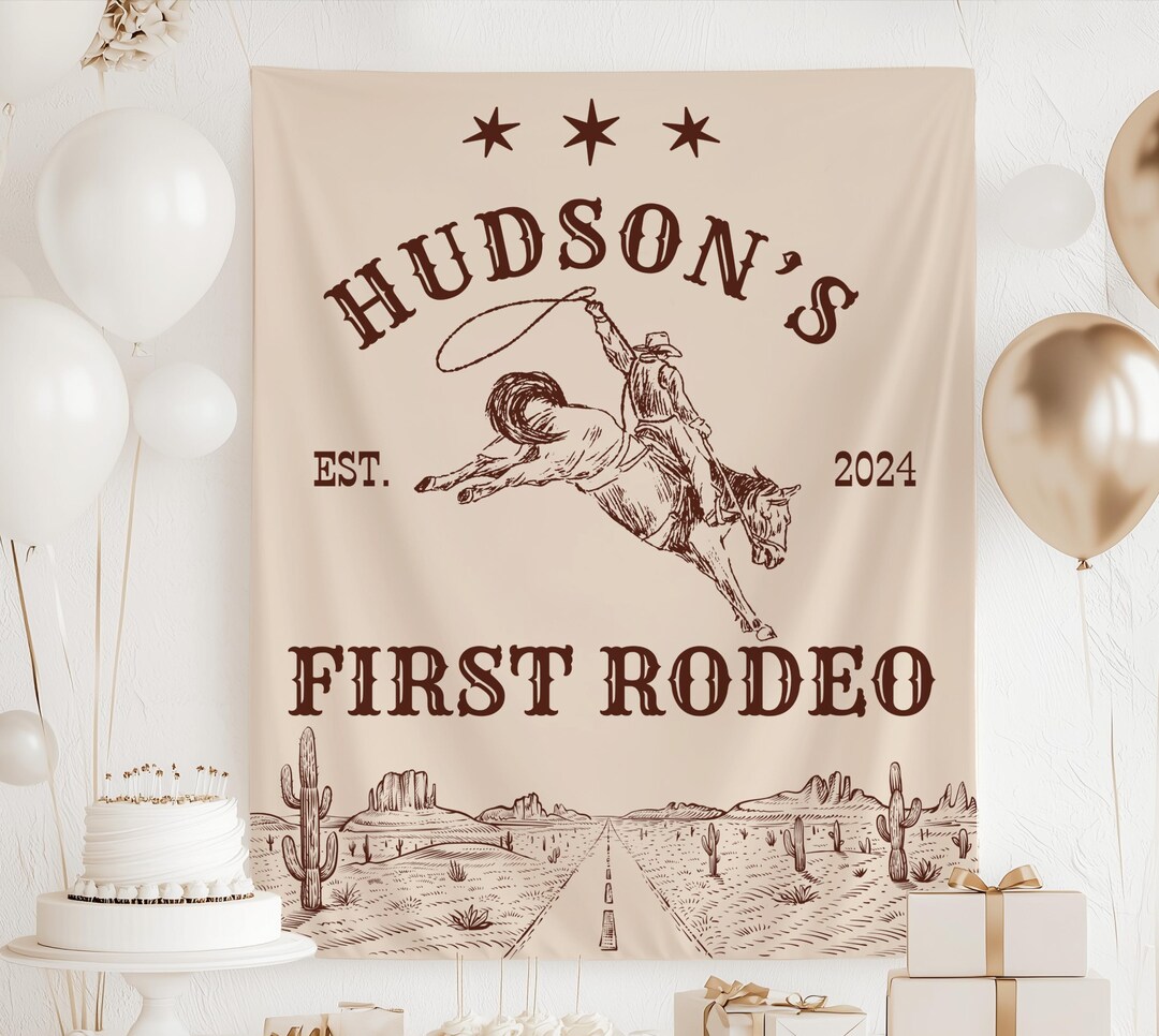 First Rodeo Birthday Banner, First Rodeo Birthday Boy Decor, My First ...