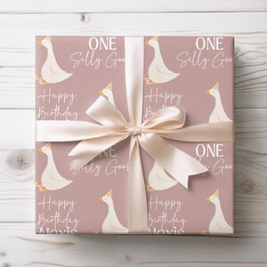 One Silly Goose Birthday Wrapping Paper, One Silly Goose Birthday ...