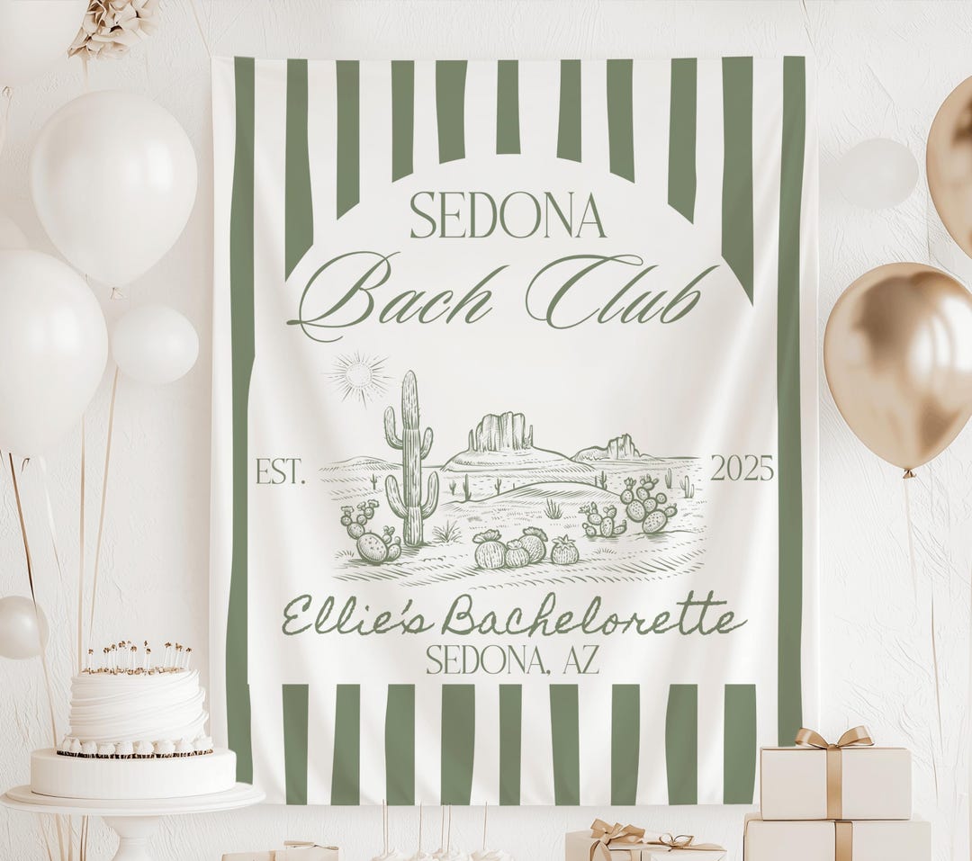 Sedona Bach Club Banner, Sedona Bachelorette Decorations, Arizona ...