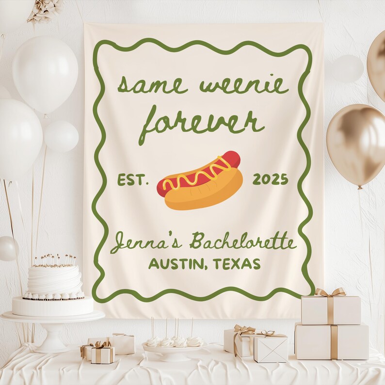 Same Weenie Forever Bachelorette Tapestry, Same Weenie Forever Banner ...
