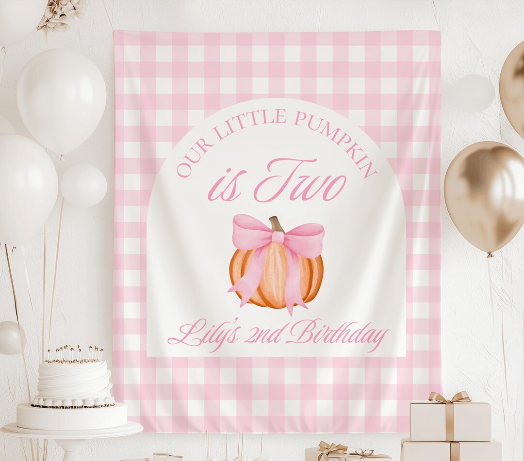 Our Little Pumpkin is Turning TWO Backdrop, Our Little Pumpkin is Two ...