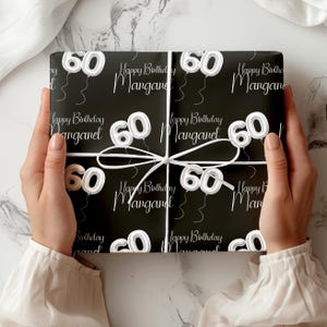 60th Birthday Decorations, 60th Birthday Gift Wrapping Paper ...