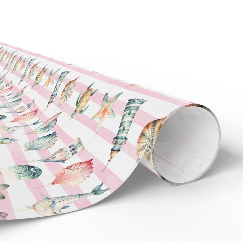 Coastal Christmas Gift Wrapping Paper, Coastal Decor Christmas Gift ...