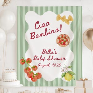 Ciao Bambino Baby Shower Sign, Tomato Baby Shower Banner, Ciao Baby ...