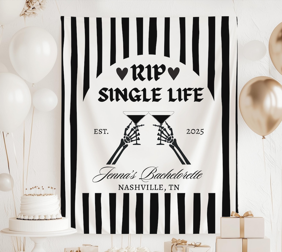 RIP Single Life Banner, RIP Single Life Bachelorette Decor, Halloween ...