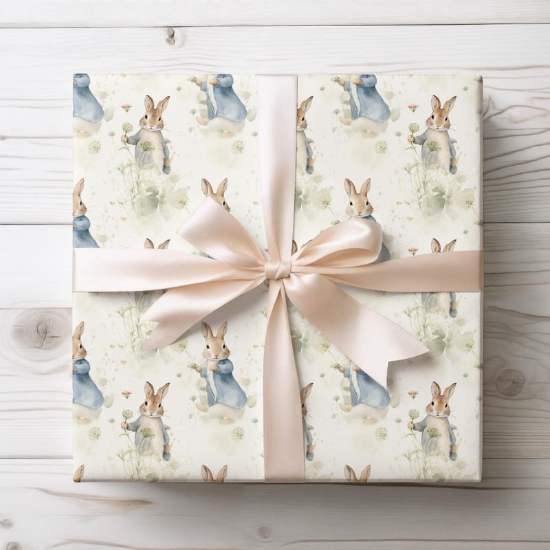 Bunny Shower Wrapping Paper - Etsy