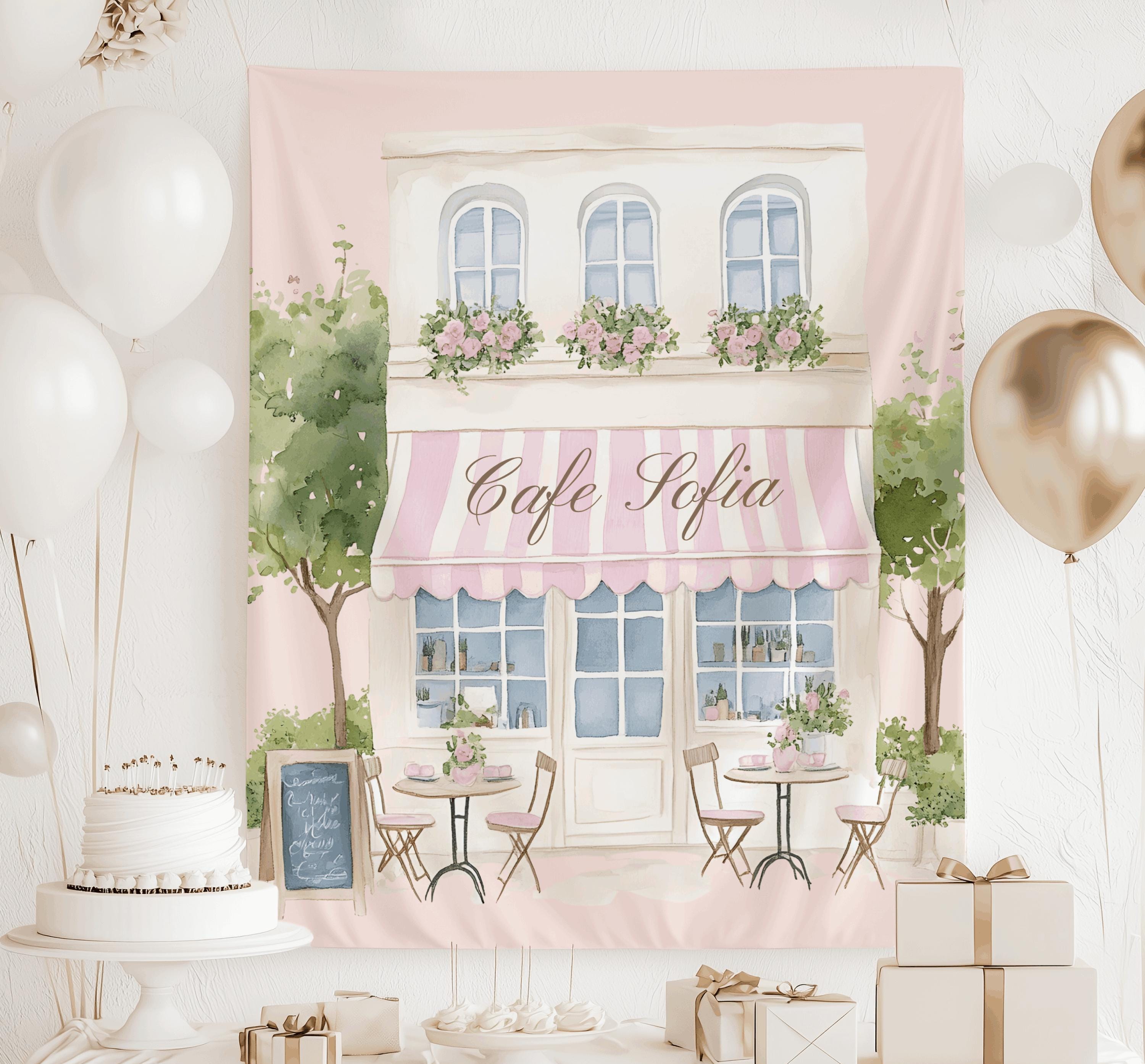 Paris Birthday Party Decorations, Paris Cafe Backdrop, Paris Cafe ...