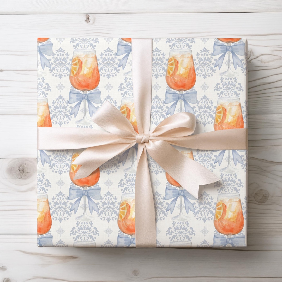 Elegant Aperol Spritz Wrapping Paper, Aperol Spritz Decor, Cocktail ...