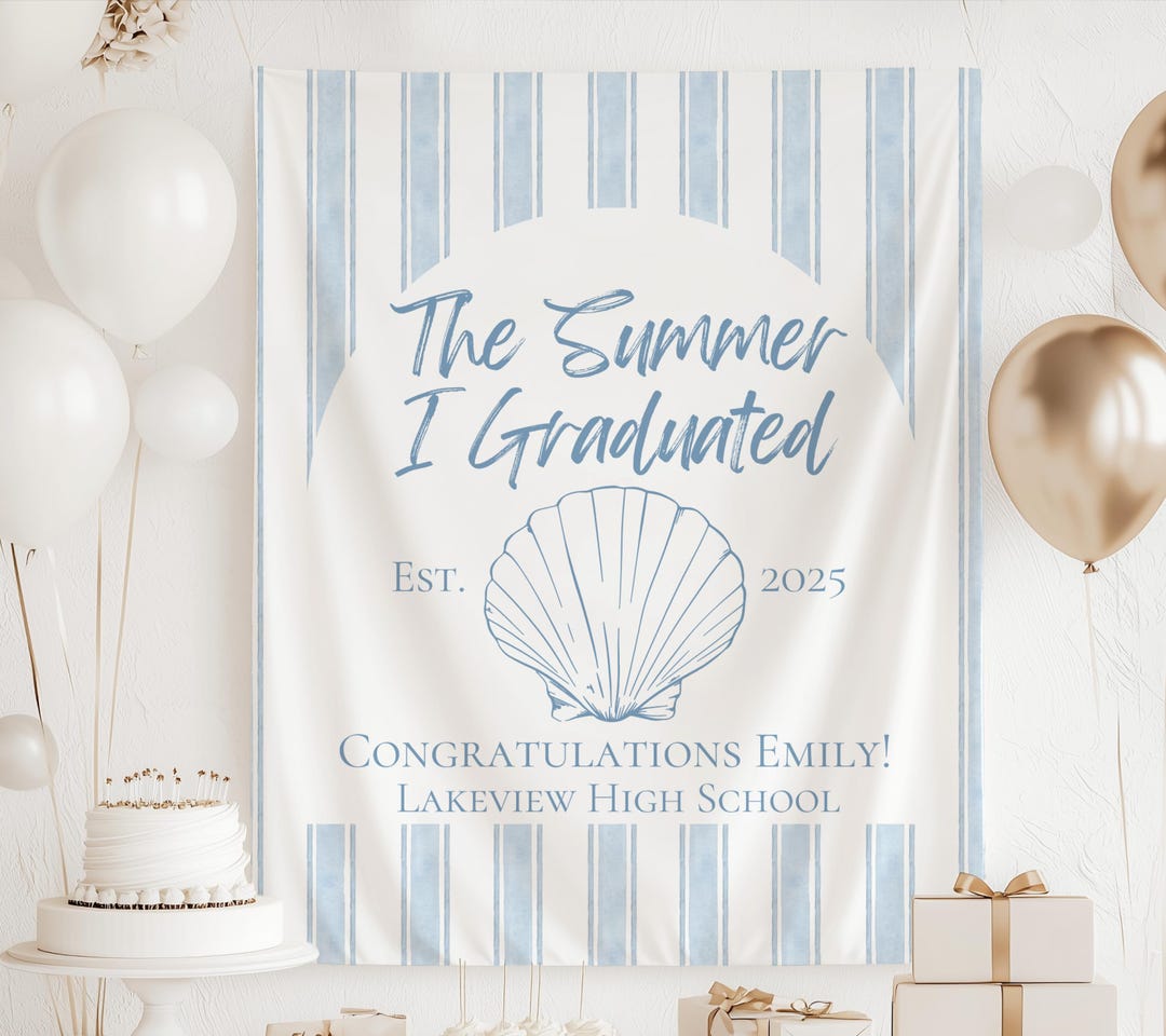 The Summer I Graduated Backdrop, the Summer I Graduated Party Supplies ...
