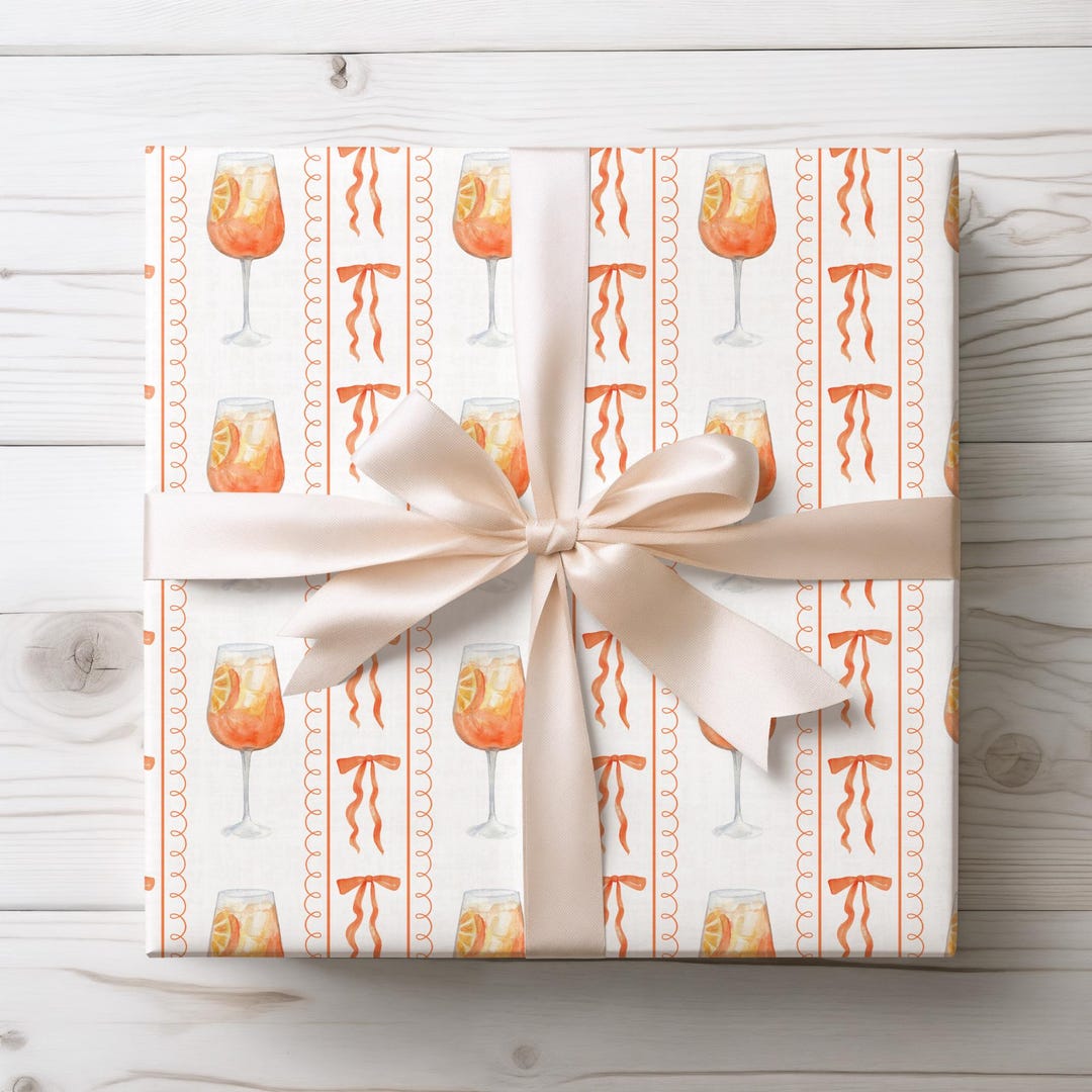Aperol Spritz Wrapping Paper, Aperol Spritz Gifts, Cocktail Wrapping ...