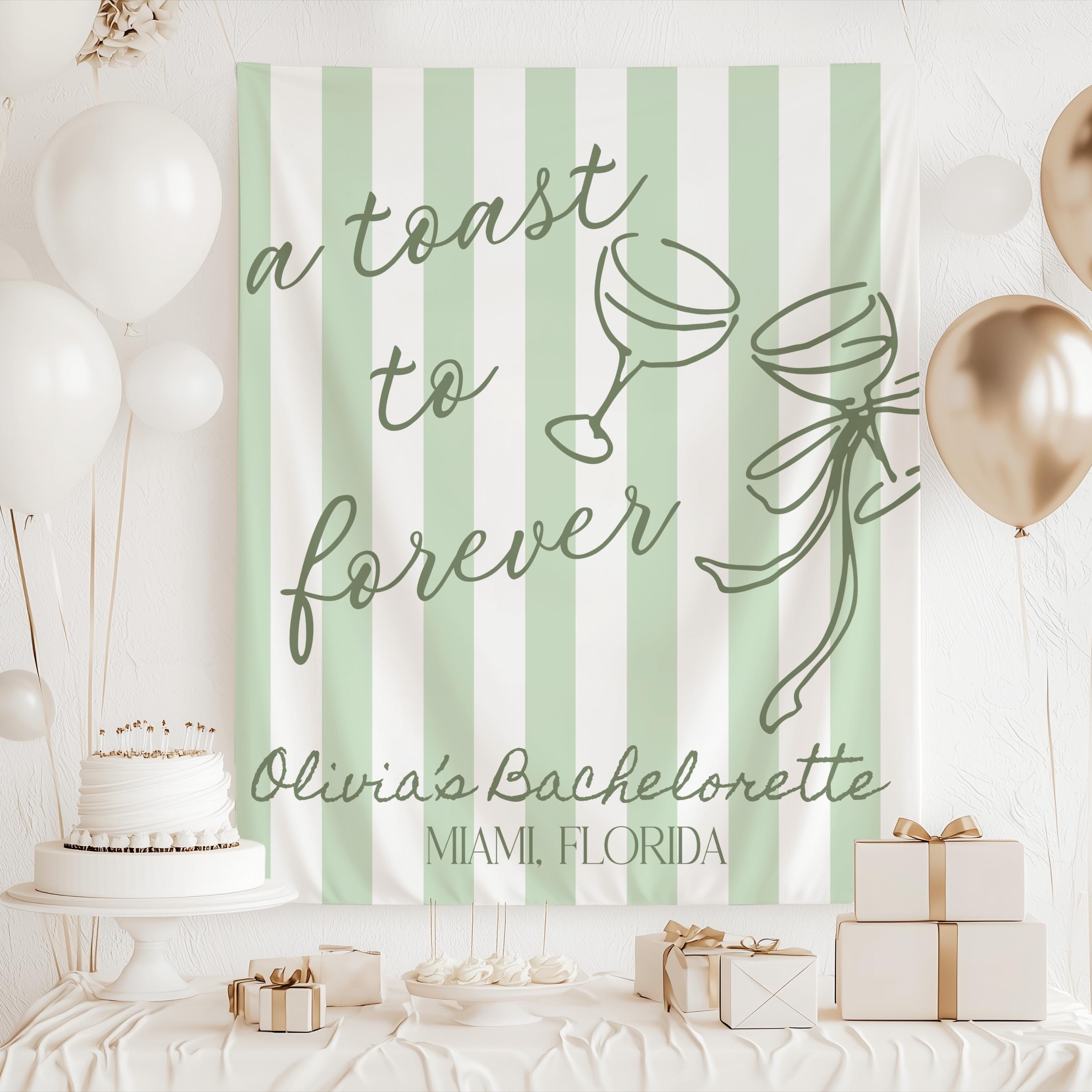 A Toast to Forever Banner, Bachelorette Banner Custom, Bachelorette ...