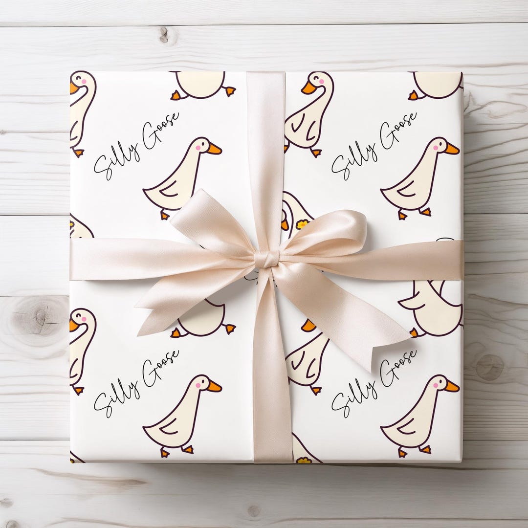 One Silly Goose Birthday Wrapping Paper, Silly Goose Decorations, Silly ...
