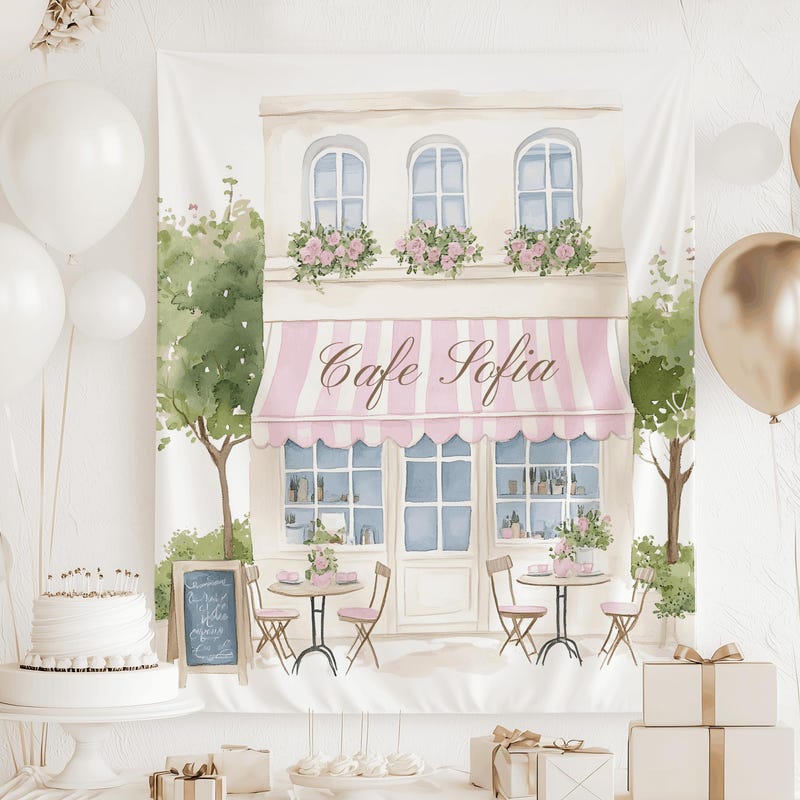 Paris Cafe Party Backdrop - Etsy