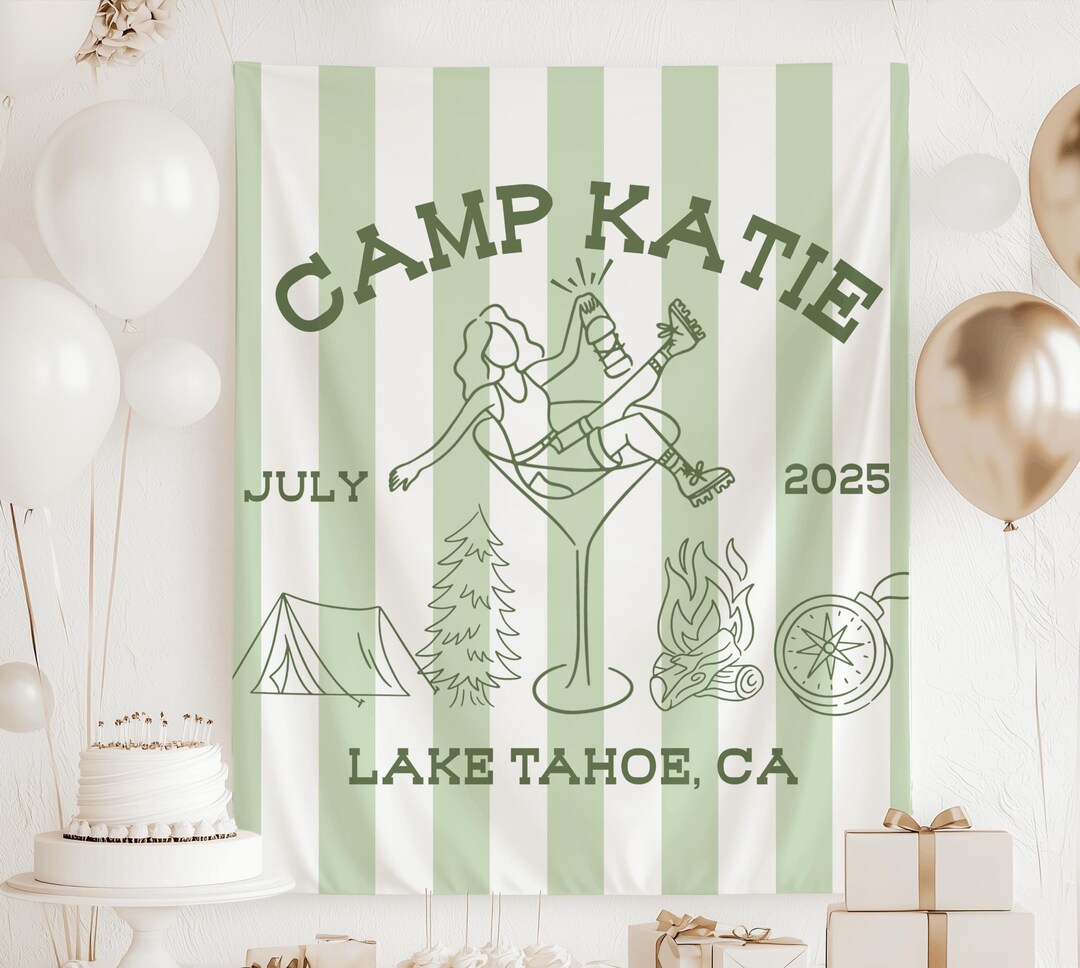 Custom Camp Bach Banner, Camp Bachelorette Decor, Camp Bach Sign, Camp ...