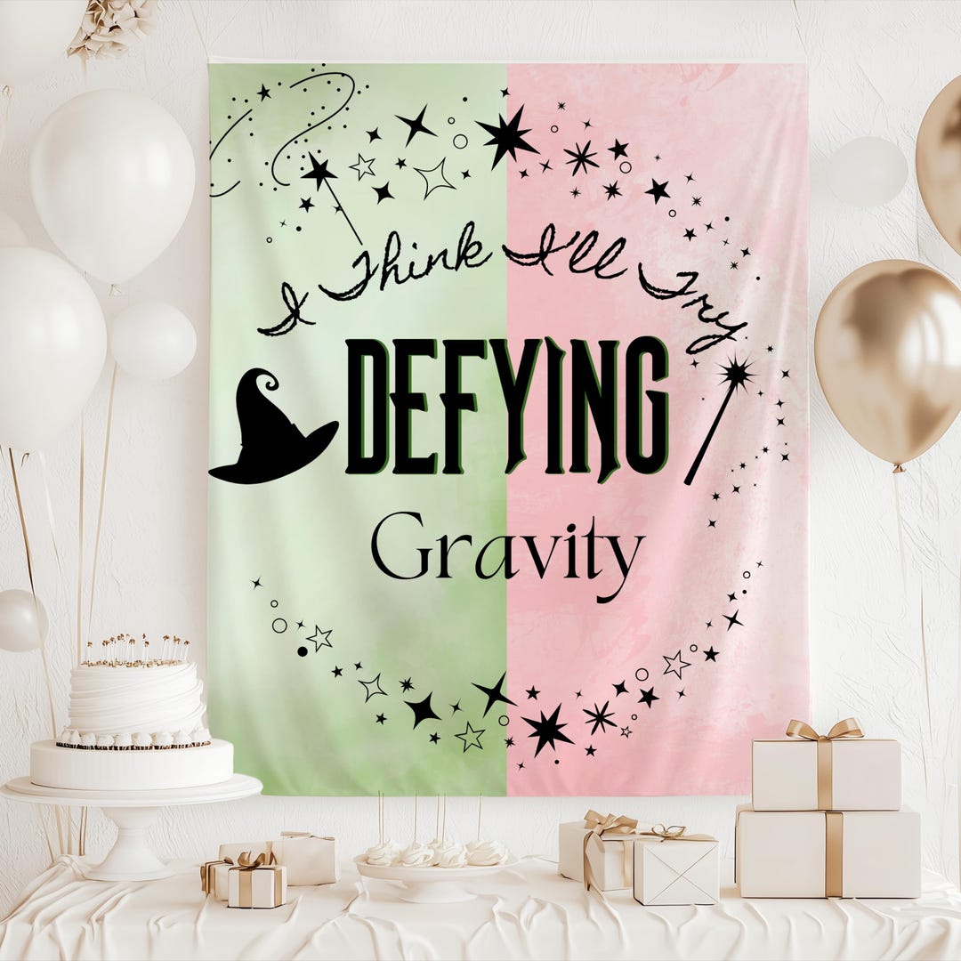 Wicked Party Banner, Defying Gravity Backdrop, Wicked Birthday Backdrop ...