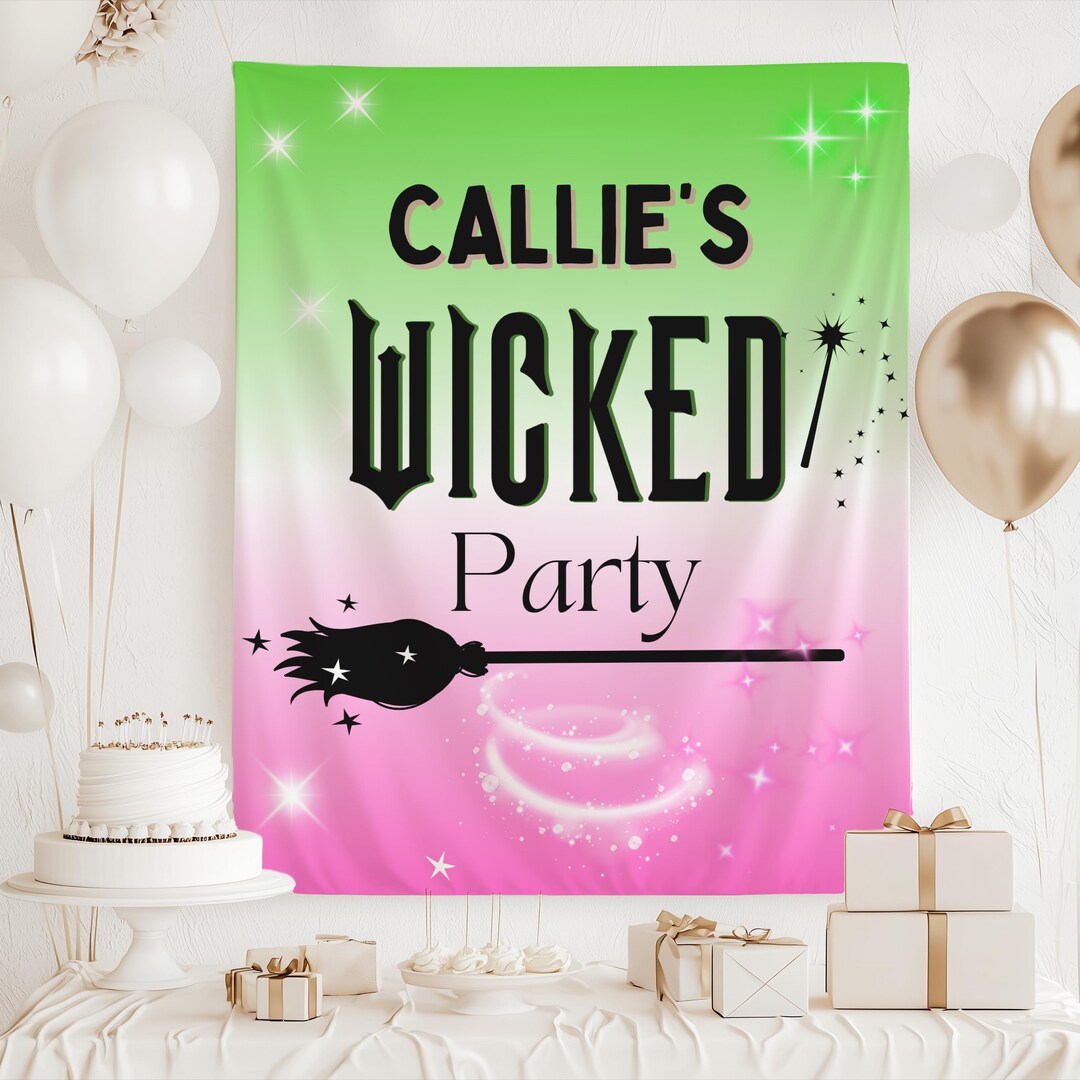 Wicked Party Banner, Wicked Backdrop, Custom Wicked Birthday Party Sign ...
