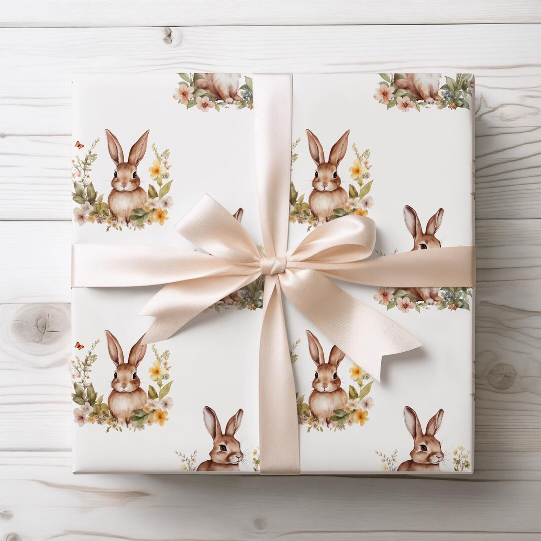 Easter Bunny Wrapping Paper, Adorable Easter Wrapping Paper, Spring ...