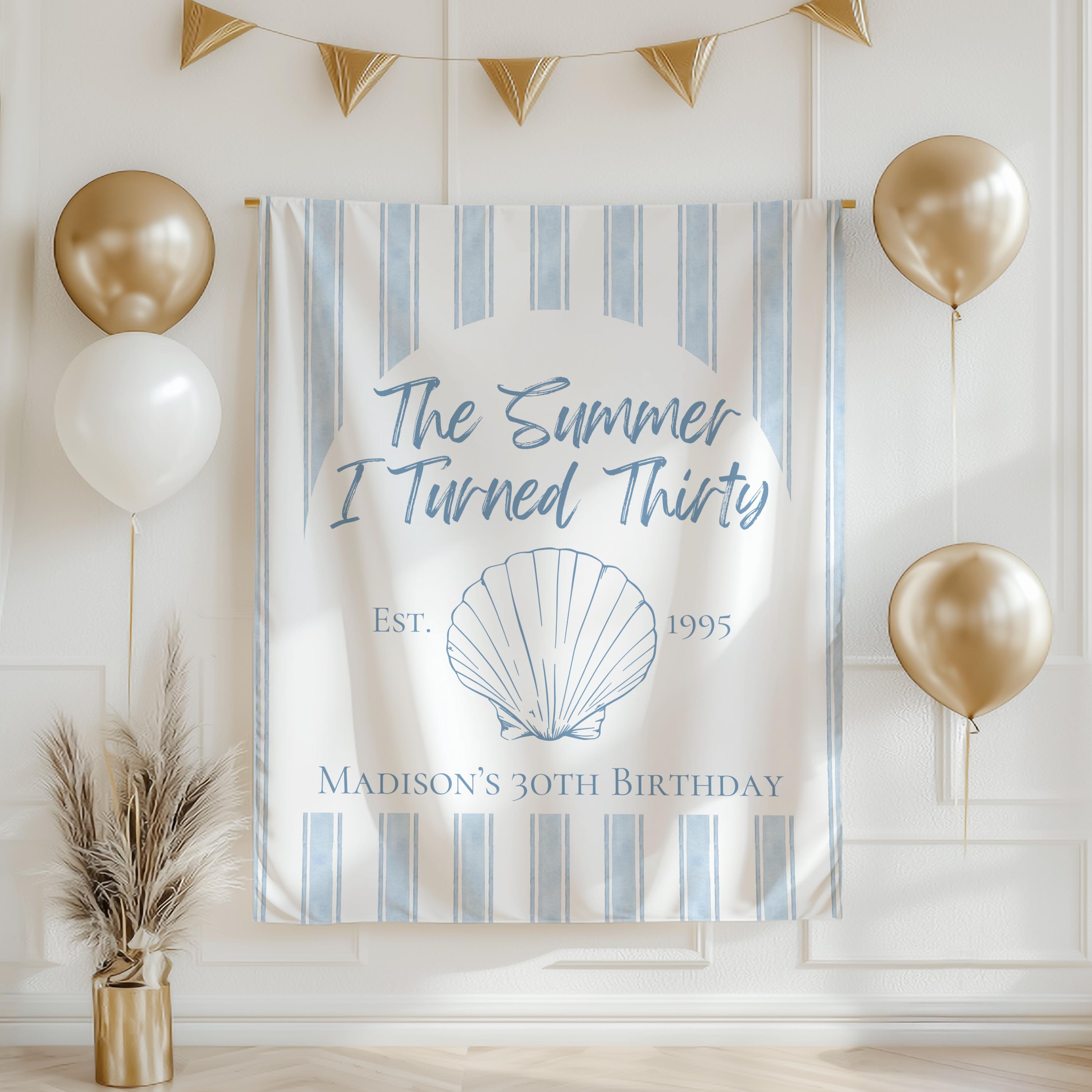 The Summer I Turned Thirty Banner, Summer I Turned 30 Backdrop, Beach ...