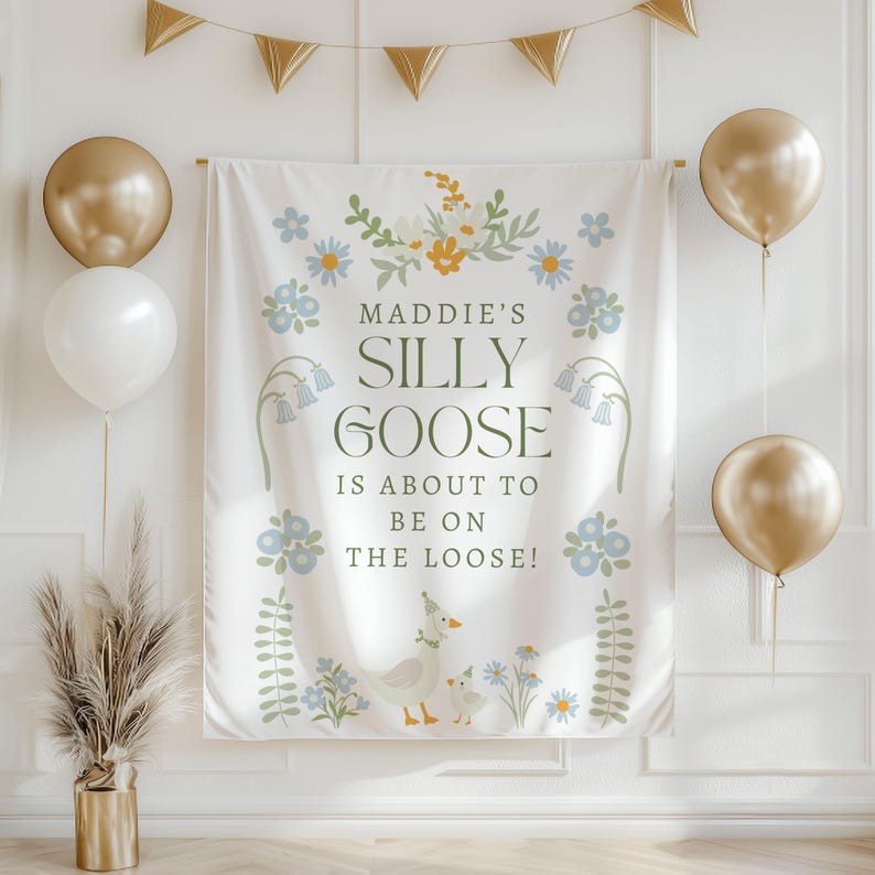 A New Silly Goose Baby Shower Banner Silly Goose Baby Shower Decor ...