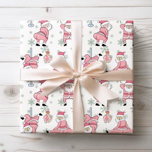 Funny Santa Wrapping Paper, Funny Christmas Wrapping Paper, Dancing ...