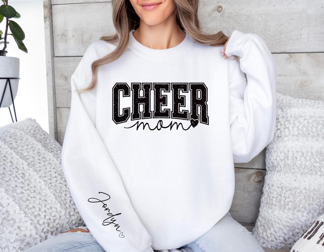 Cheer Mom Sweatshirt, Personalized Cheer Mom Sweater, Faux Sparkle ...