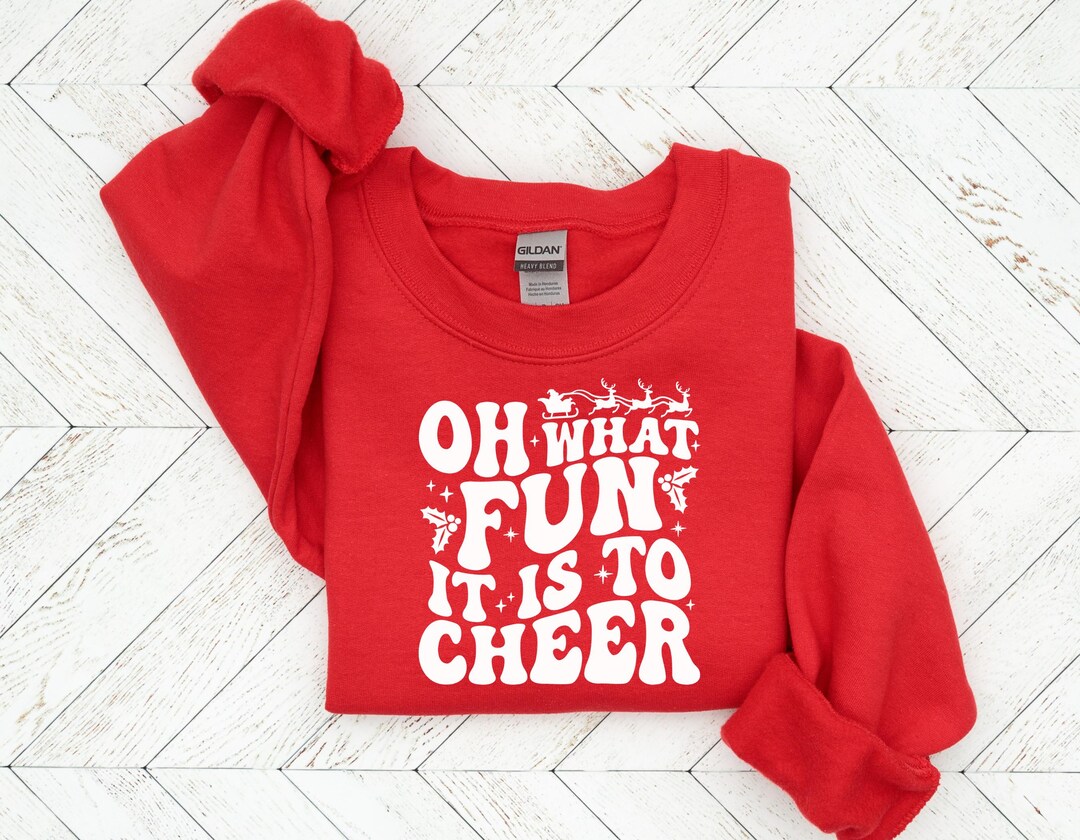 Cheer Sweatshirt Christmas, Cheerleading Christmas Crewneck, Christmas ...