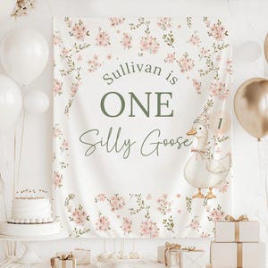 One Silly Goose Birthday Decorations, One Silly Goose Floral Sign ...
