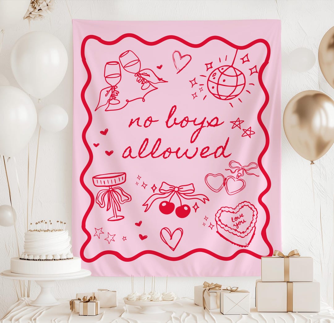 Galentines Day Party Decorations, No Boys Allowed Sign, No Boys Allowed ...