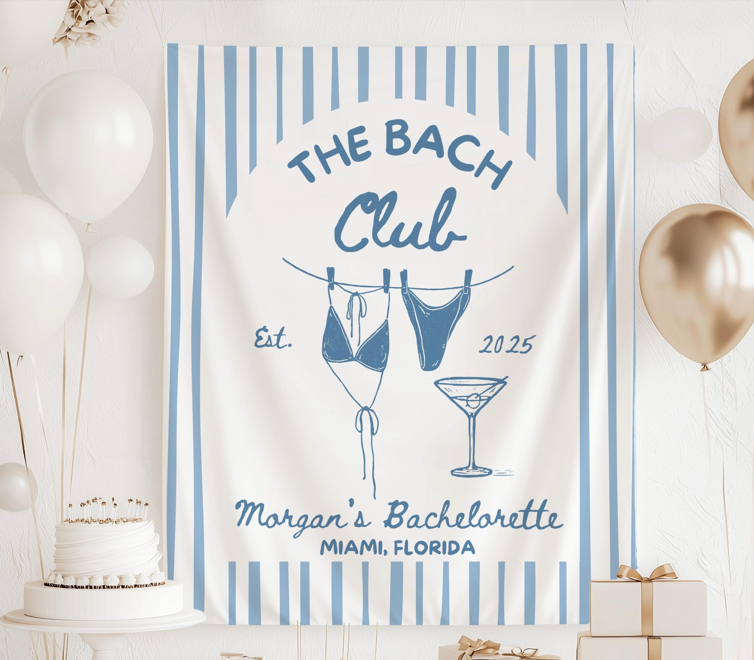 The Bach Club Banner, Bachelorette Party Banner, Custom Bach Club ...