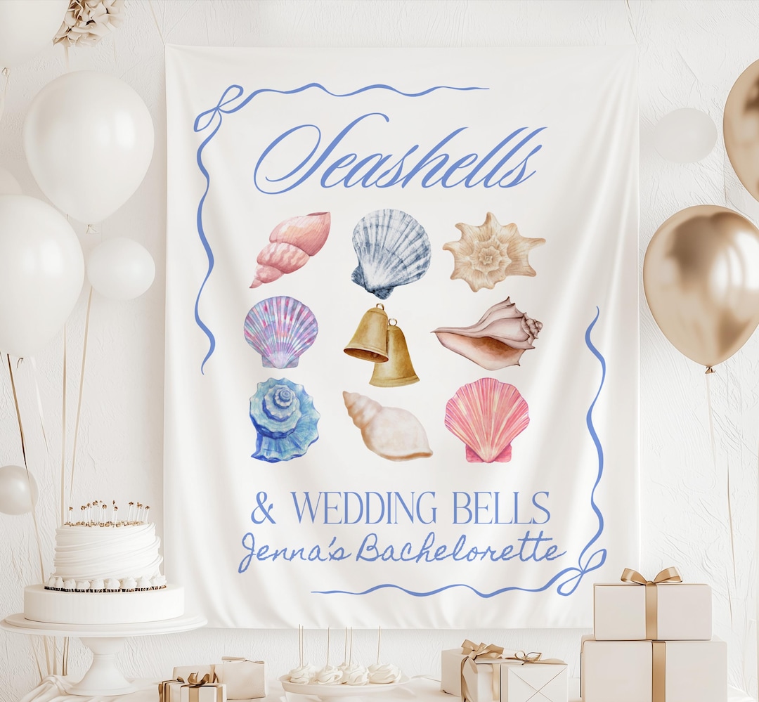 Seashells and Wedding Bells Banner, Seashells and Wedding Bells ...