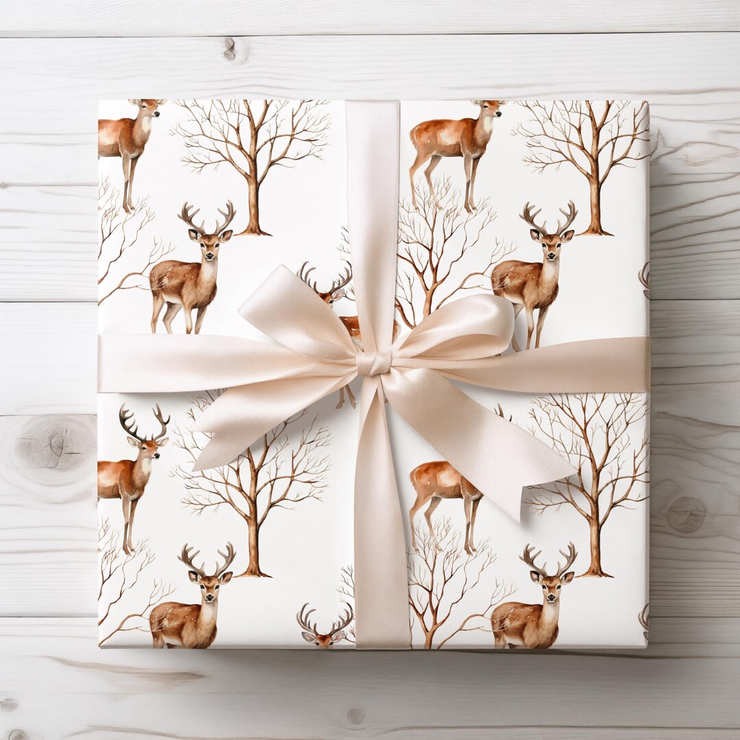 Forest Wrapping Paper, Winter Wrapping Paper, Christmas Wrapping Paper ...