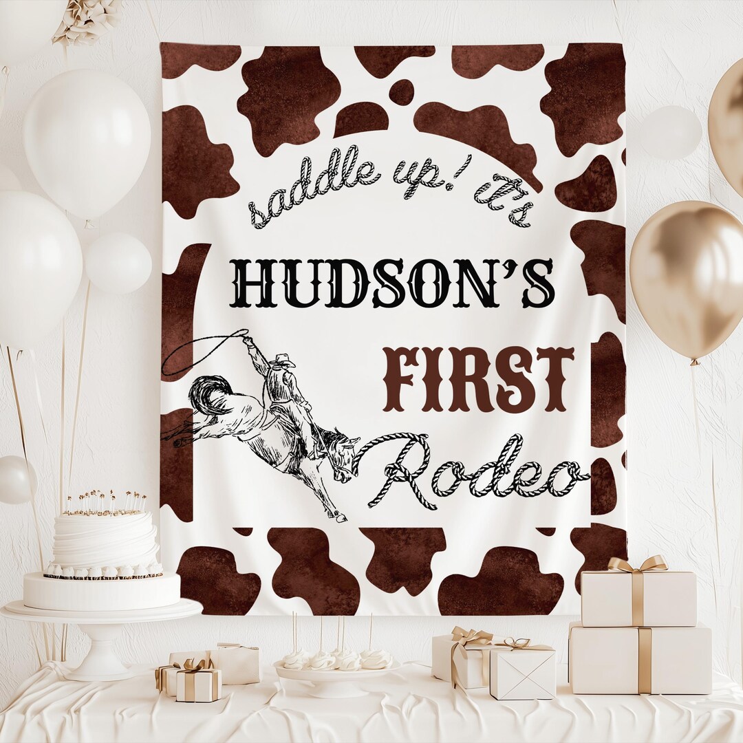 First Rodeo Birthday Decorations, My First Rodeo Birthday Backdrop ...