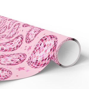 Pink Disco Ball Wrapping Paper, Disco Ball Print Gift Wrap, Pink Disco ...