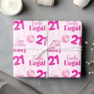 21st Birthday Decorations, Personalized 21st Birthday Wrapping Paper ...