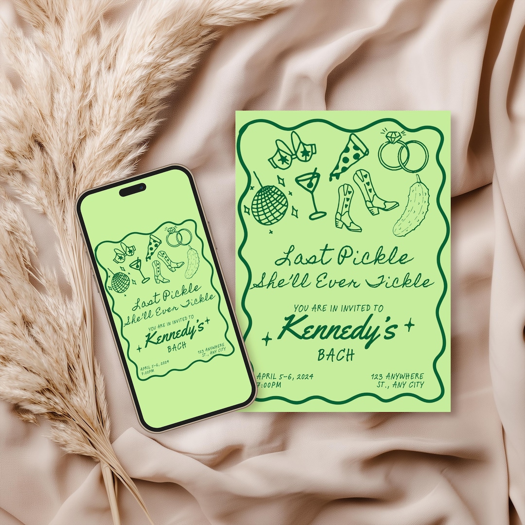 Pickle Bachelorette Invitation Template, Pickle Theme Bachelorette ...