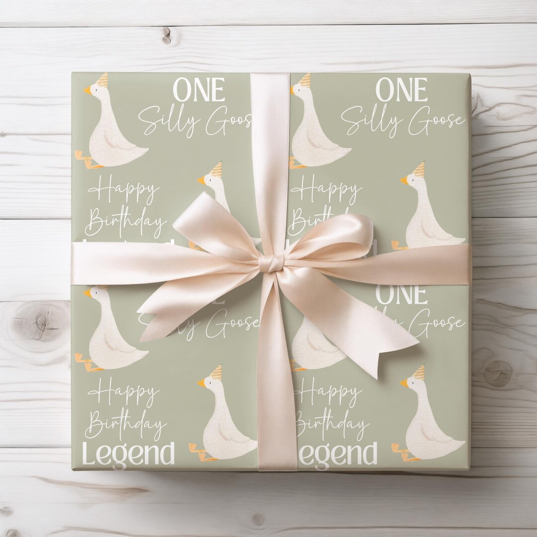 One Silly Goose Birthday Wrapping Paper, One Silly Goose Birthday ...