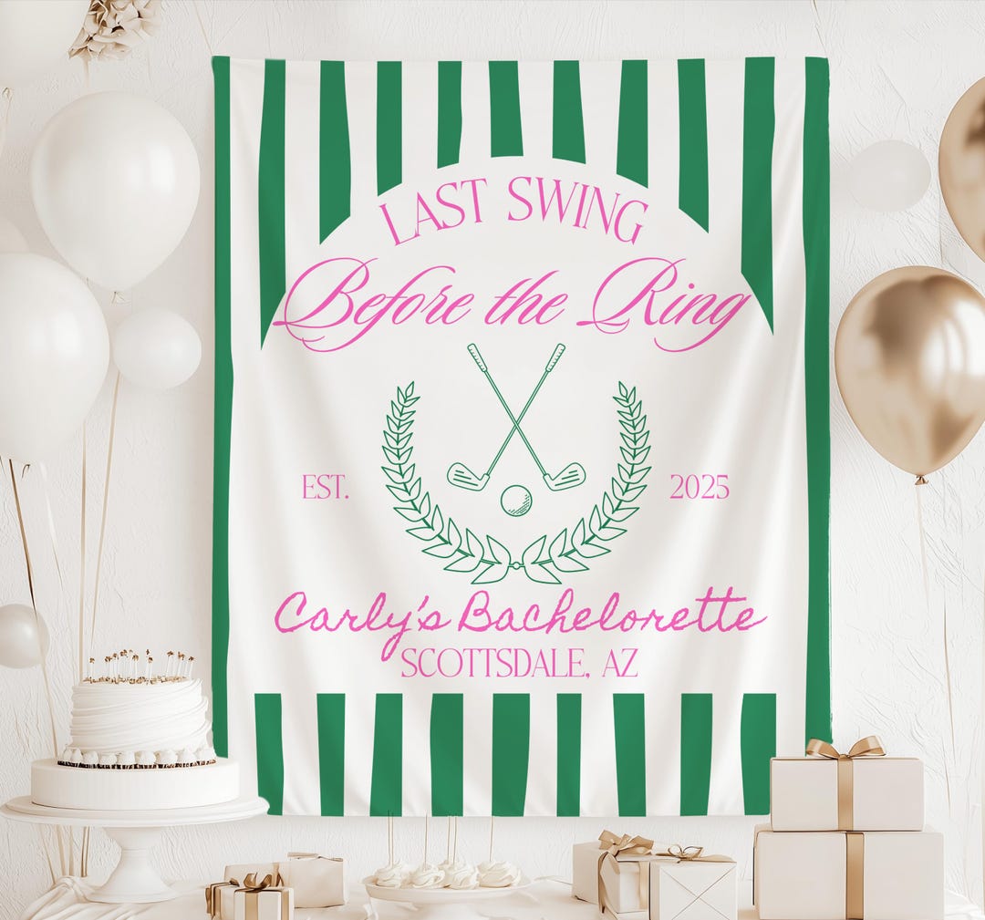Last Swing Before the Ring Banner, Golf Bachelorette Decorations ...