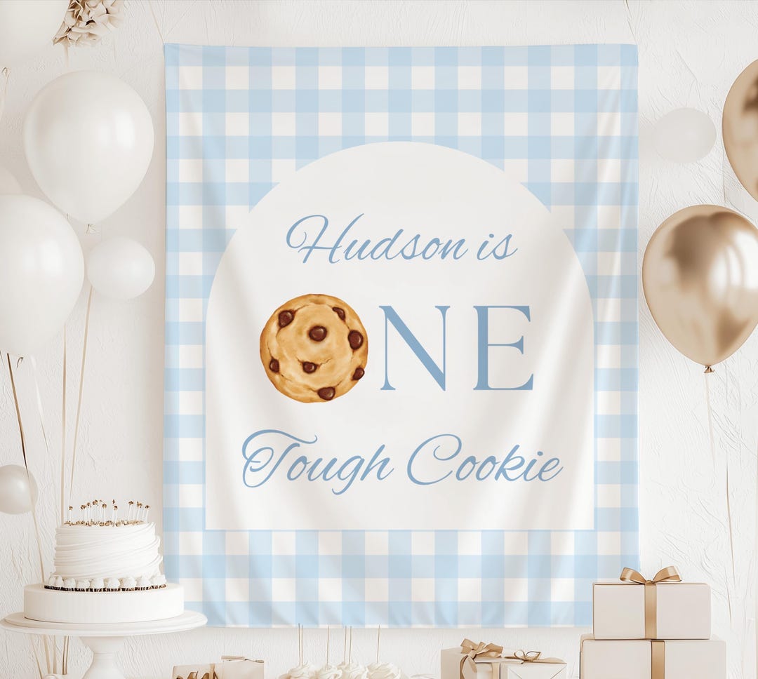 ONE Tough Cookie Banner, One Tough Cookie Birthday Decorations, One ...