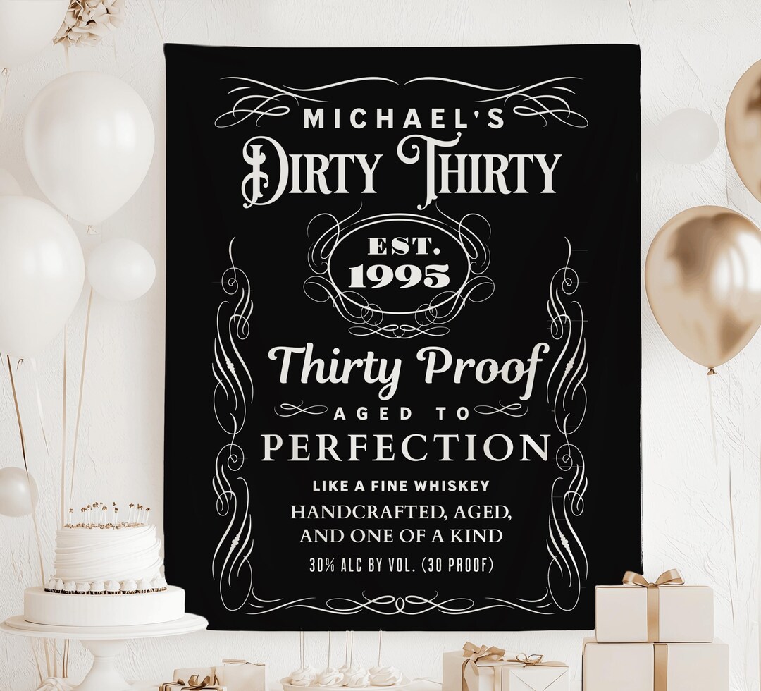 Dirty 30 Birthday Banner, 30th Birthday Banner Men, 30th Birthday ...