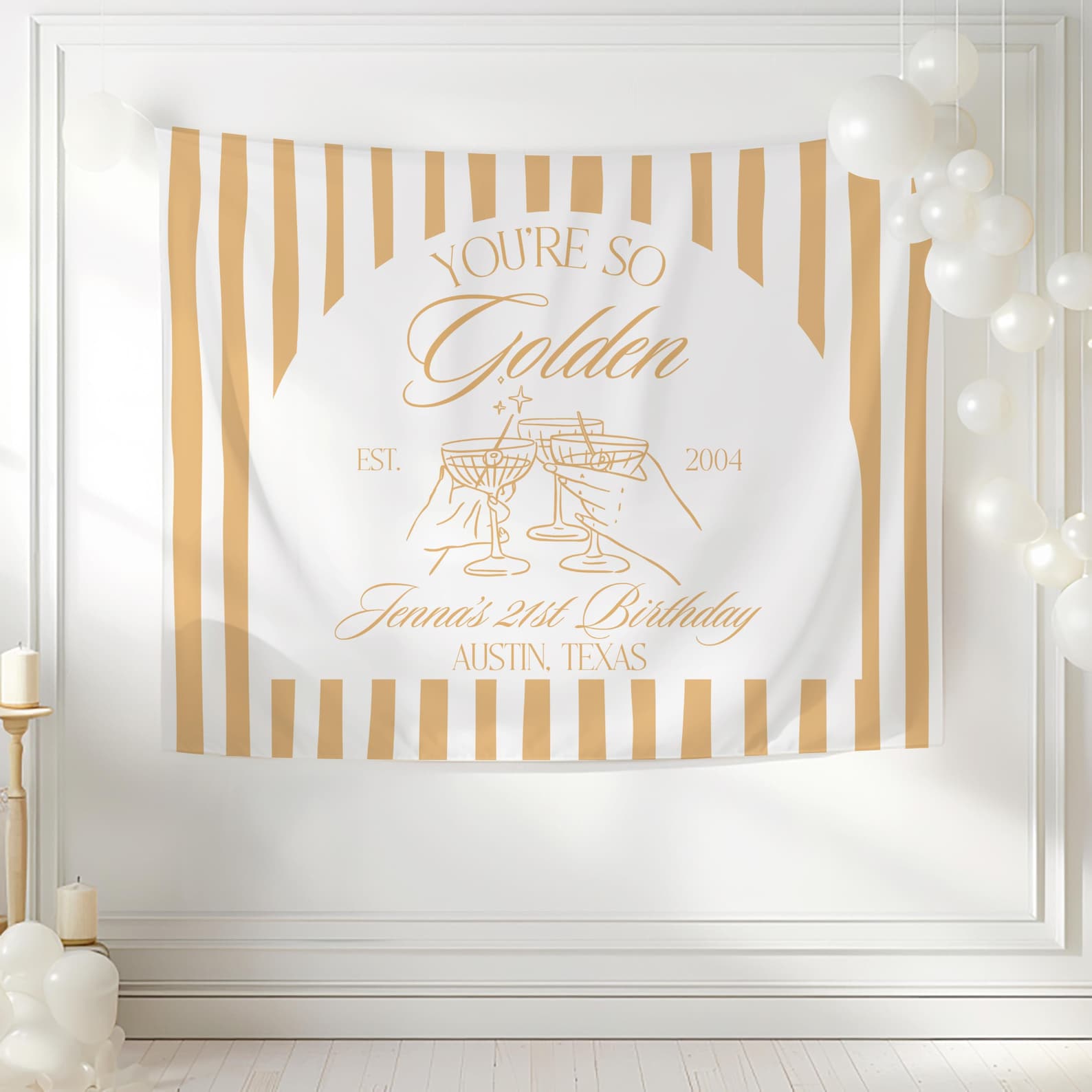 Golden Birthday Banner, Champagne Birthday Banner, You're so Golden ...