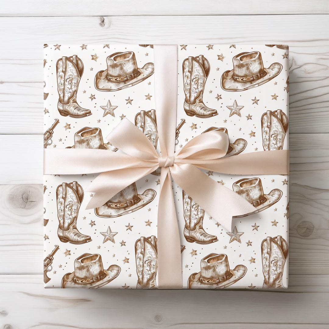 Western Wrapping Paper, Cowboy Gift Wrap, Rustic Country Wrapping Paper ...