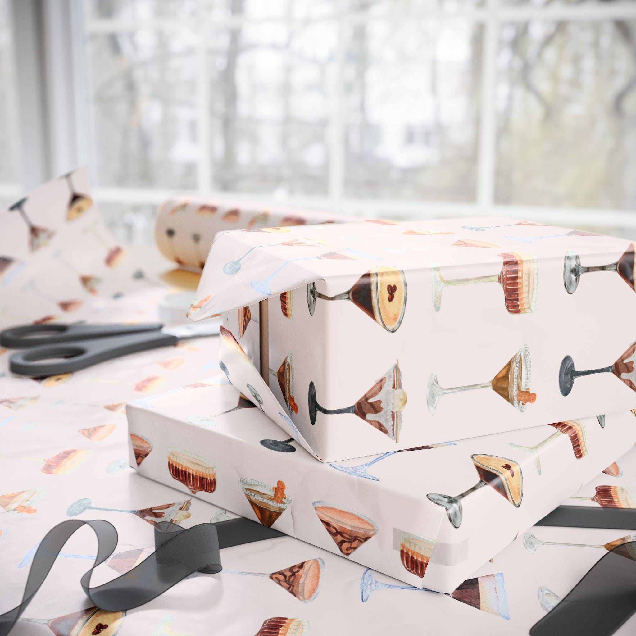 Espresso Martini Wrapping Paper, Espresso Martini Gift Wrap, Espresso ...