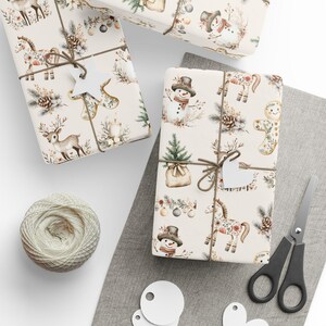 Nordic Christmas Wrapping Paper, Scandinavian Christmas Gift Wrapping ...