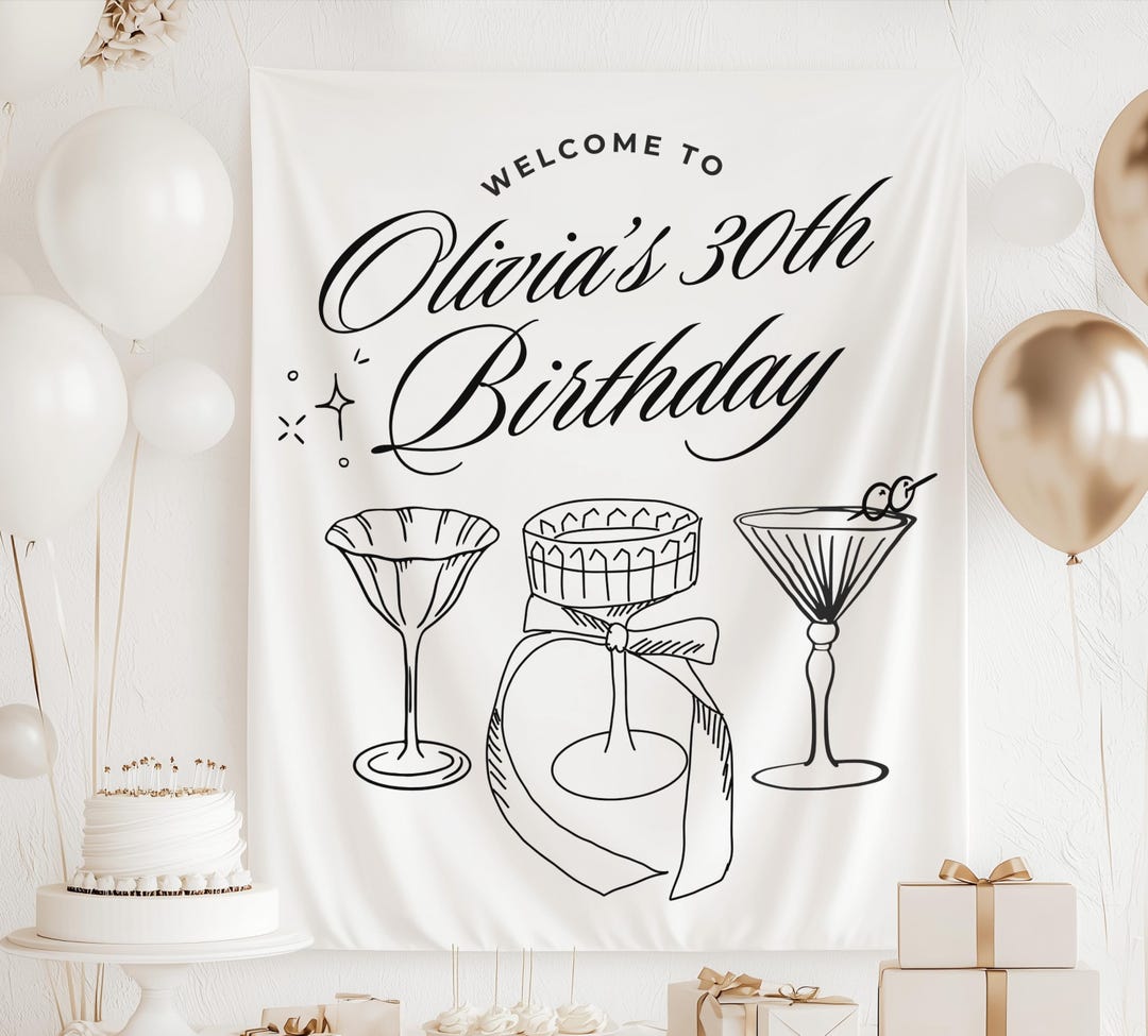 30th Birthday Banner, ANY AGE Birthday Banner, 30th Birthday Party ...