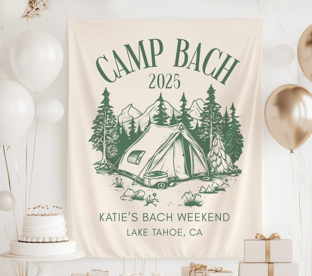 Vintage Camp Bach Banner Vintage Custom Bachelorette Party Decor ...