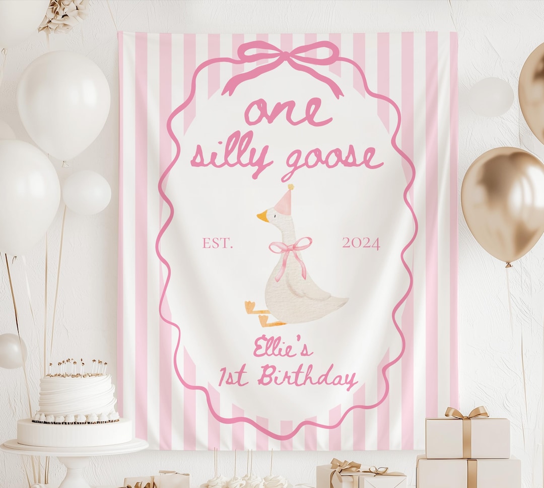 One Silly Goose Birthday Banner, One Silly Goose Birthday Decorations ...