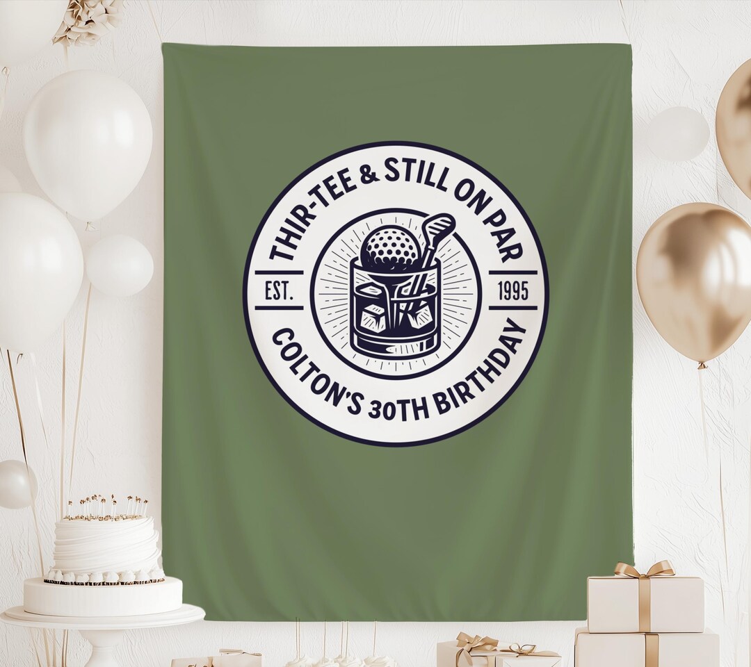 Thir-tee and Still on Par Banner, Golf 30th Birthday Decorations, Thir ...